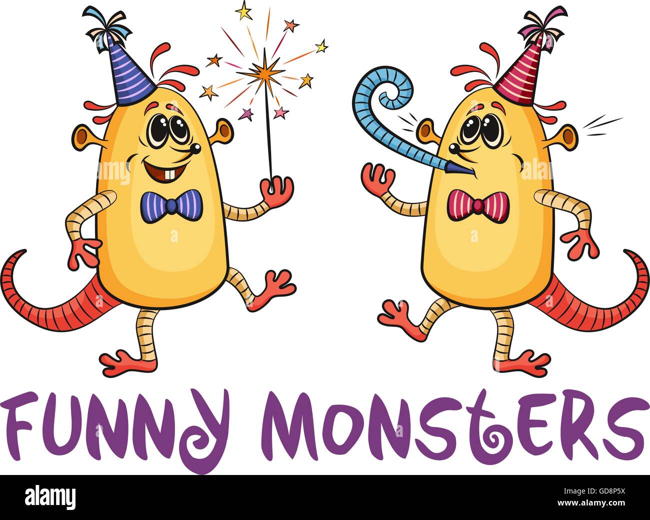 Cartoon Party Monsters Set Stock Vector Image & Art - Alamy