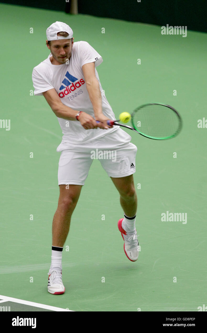 Trinec, Czech Republic. 13th July, 2016. French tennis player Lucas ...