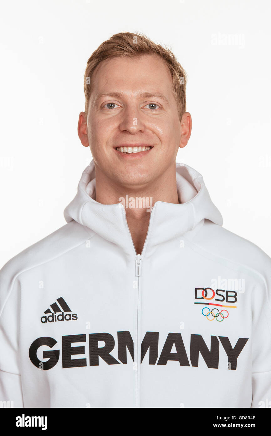 Hannover, Germany. 12th July, 2016. Sven Karg poses at a photocall ...