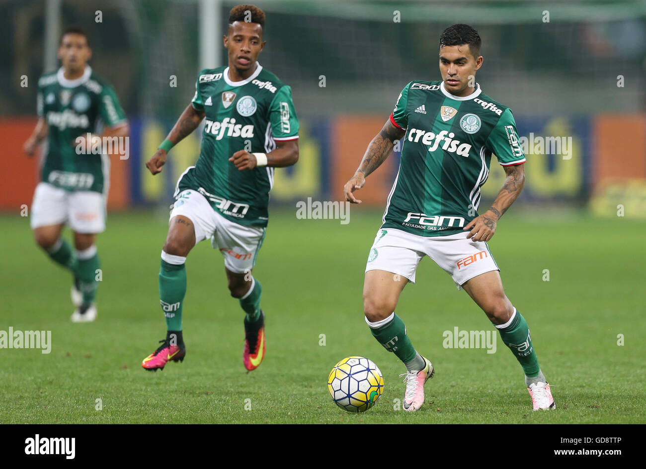 Dudu player, SE Palmeiras in the match against Santos FC team during ...
