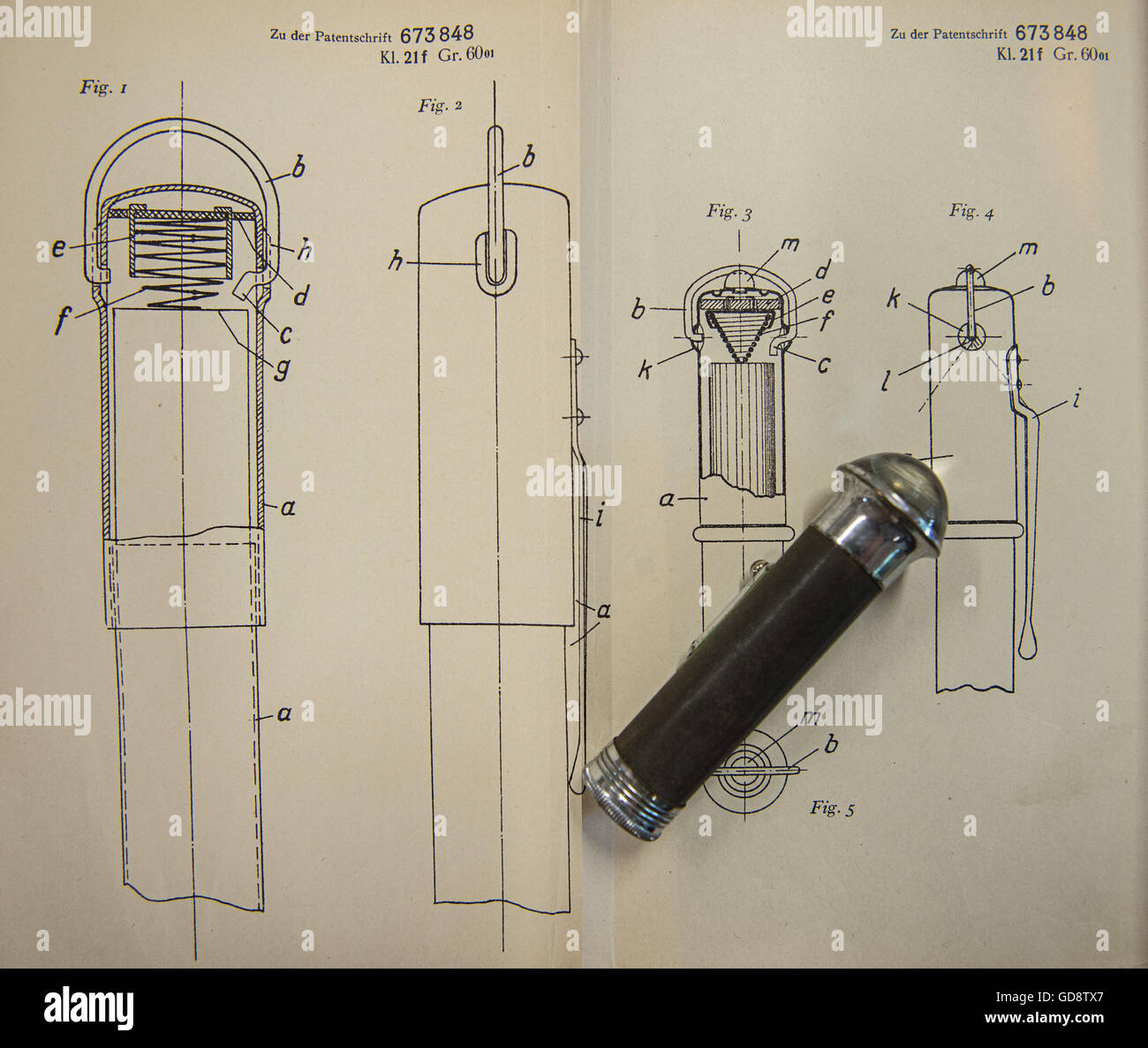 Berlin, Germany. 13th July, 2016. A historical flashlight seen on top ...