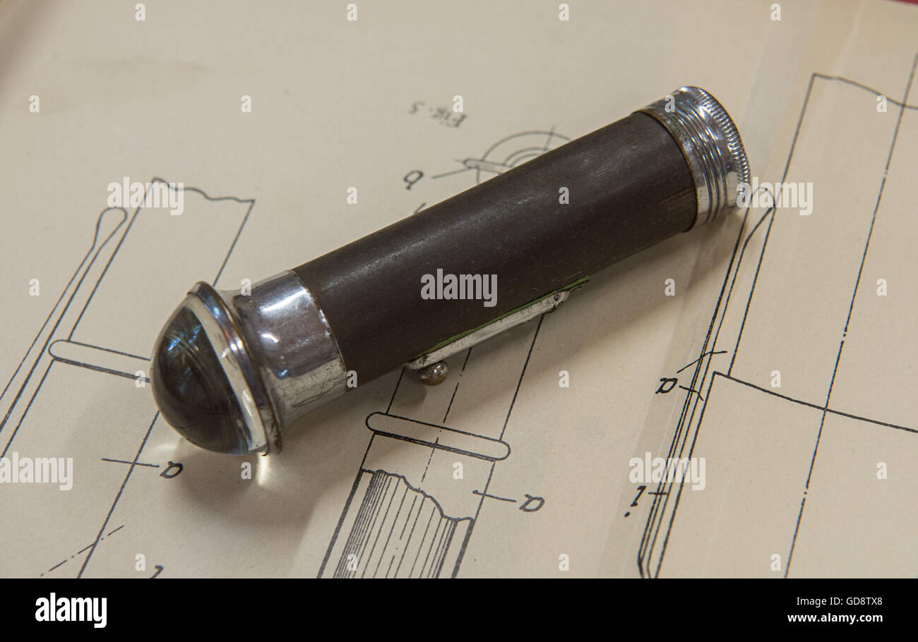 Berlin, Germany. 13th July, 2016. A historical flashlight seen on top ...