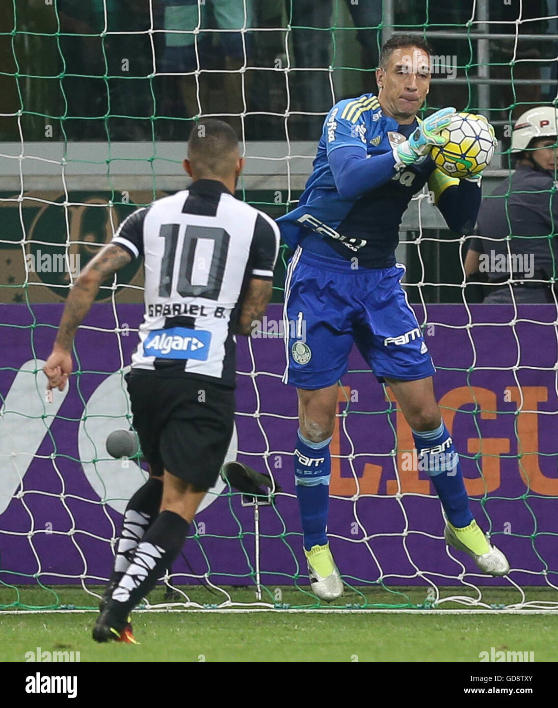 The goalkeeper Fernando Prass, the SE Palmeiras in the match against ...