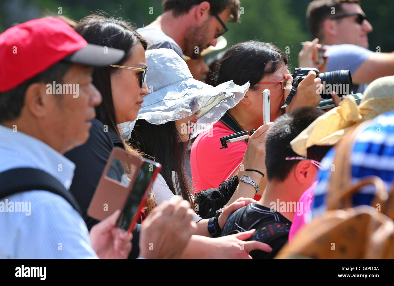 Fuessen, Germany. 5th July, 2016. Tourists taking photos at ...