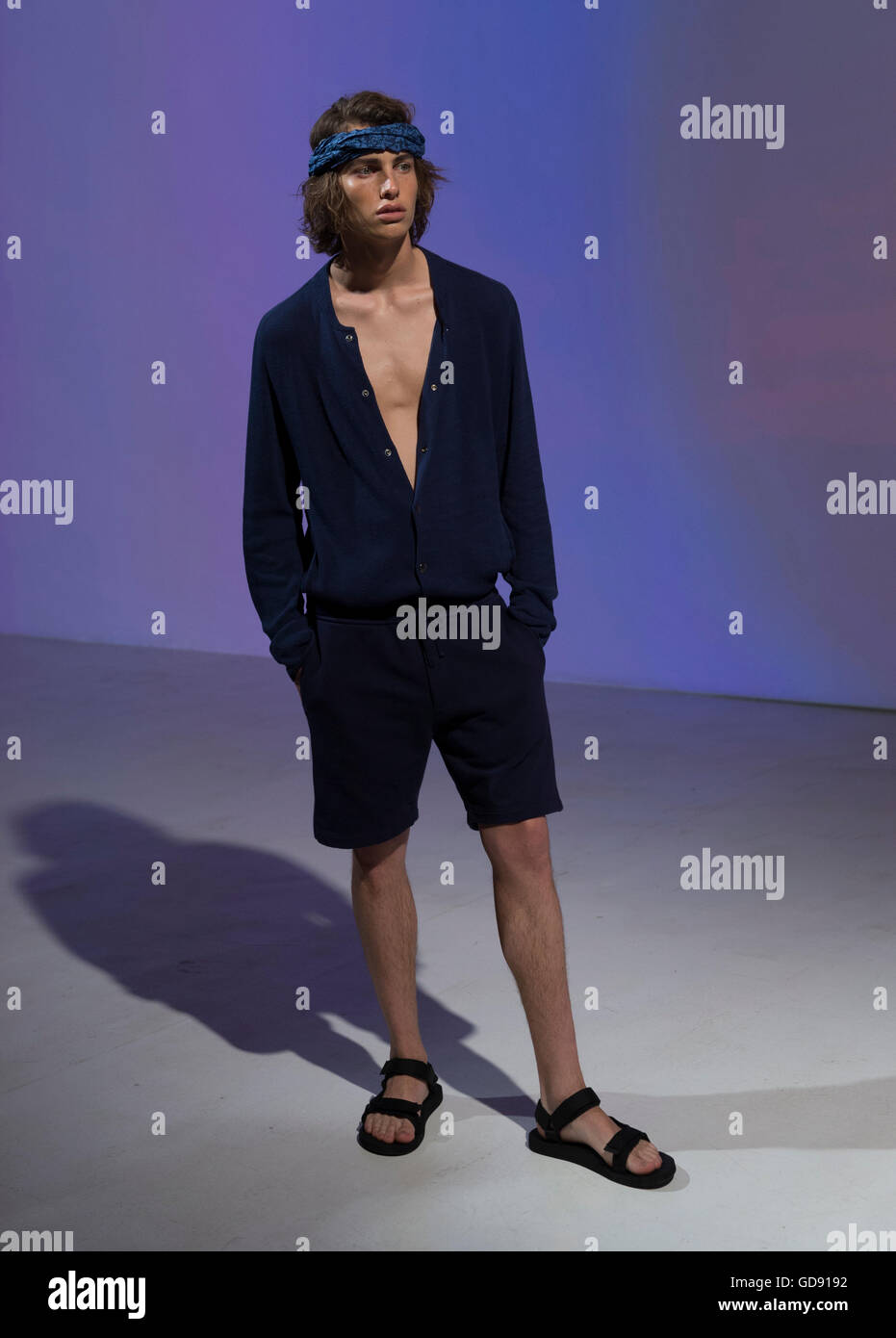 New York, USA. 13th July, 2016. Model shows off dress by Zachary Prell ...