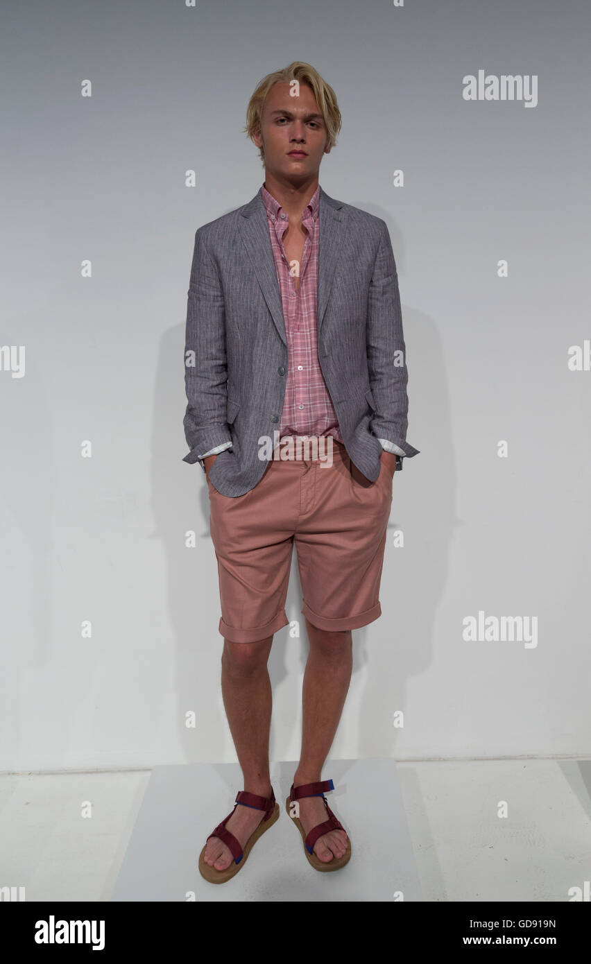New York, USA. 13th July, 2016. Model shows off dress by Zachary Prell ...