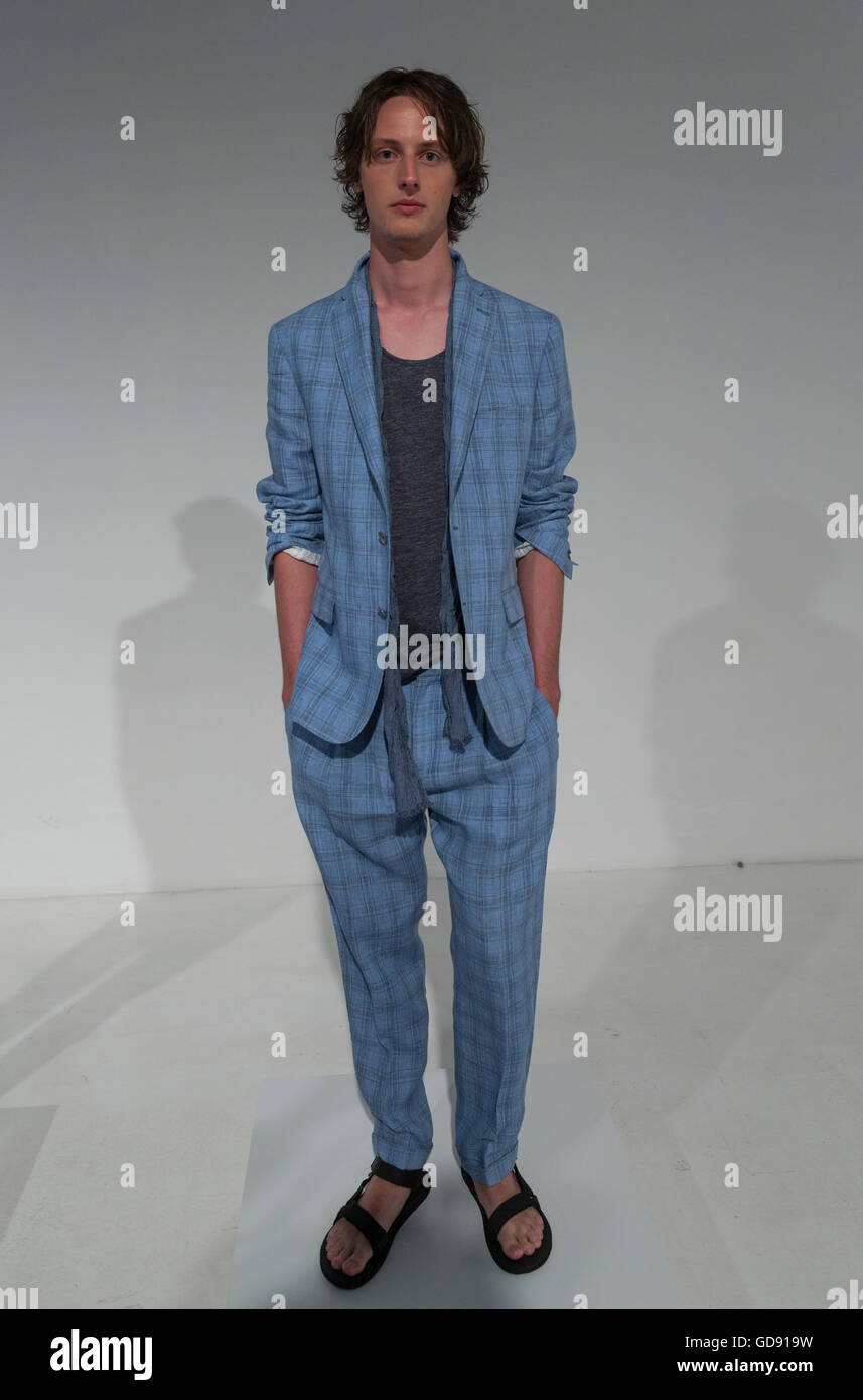 New York, USA. 13th July, 2016. Model shows off dress by Zachary Prell ...