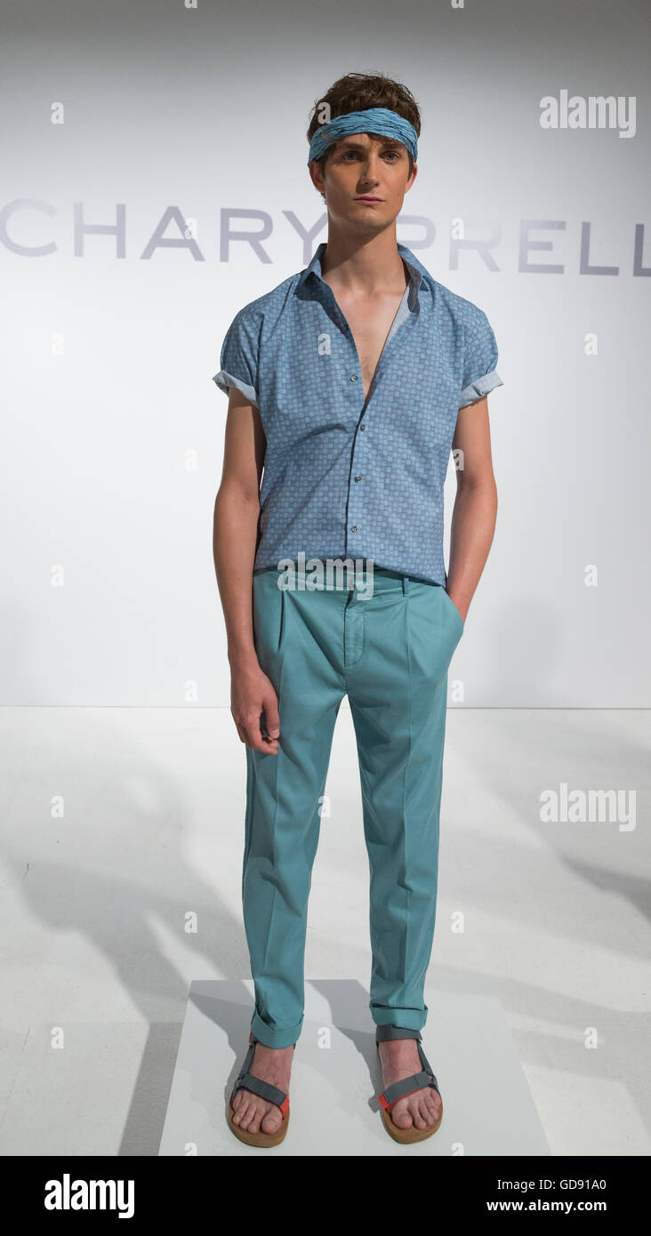 New York, USA. 13th July, 2016. Model shows off dress by Zachary Prell ...