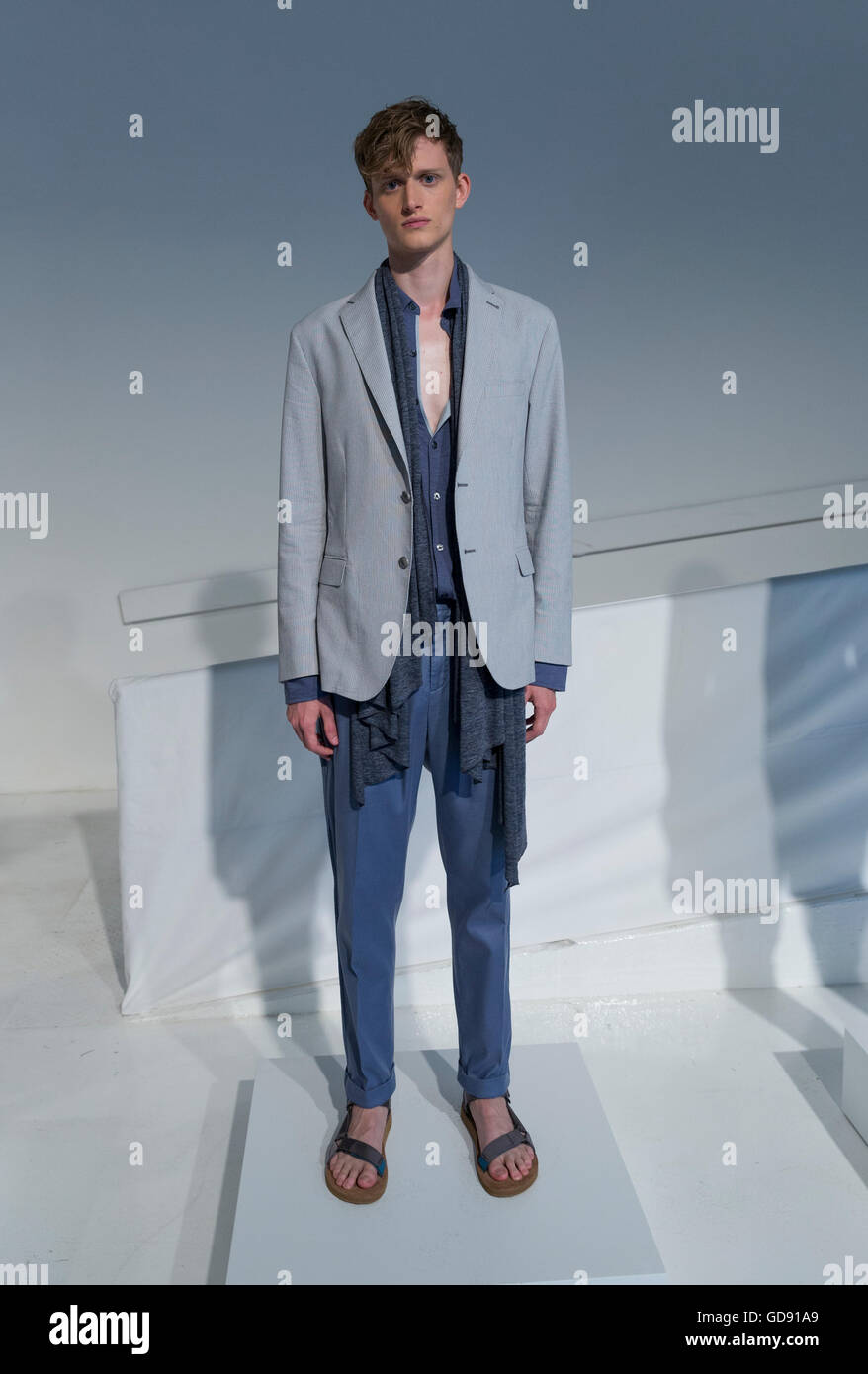 New York, USA. 13th July, 2016. Model shows off dress by Zachary Prell ...