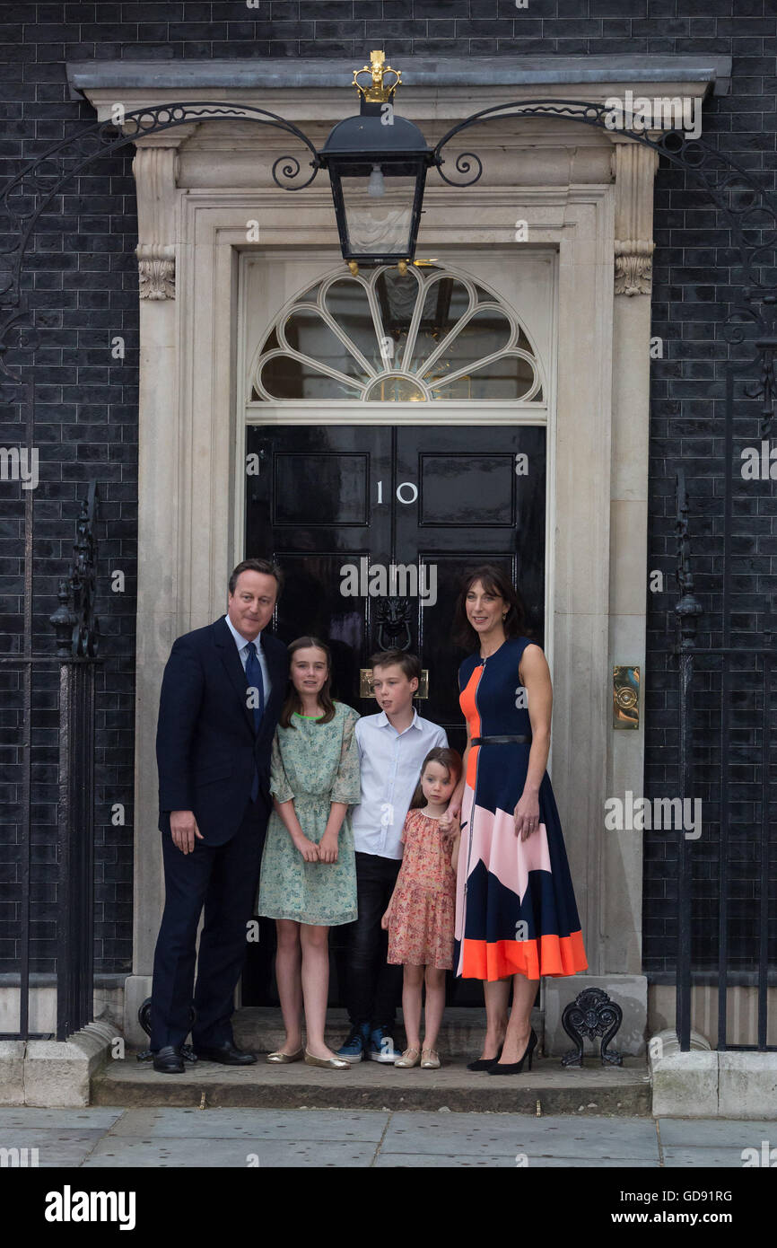 London. UK. 13th July 2016. David Cameron with his wife, Samantha ...
