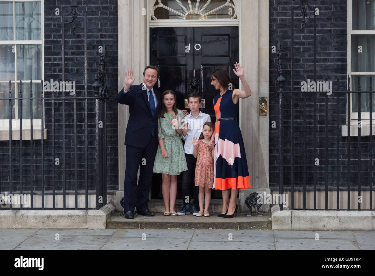 London. UK. 13th July 2016. David Cameron with his wife, Samantha ...
