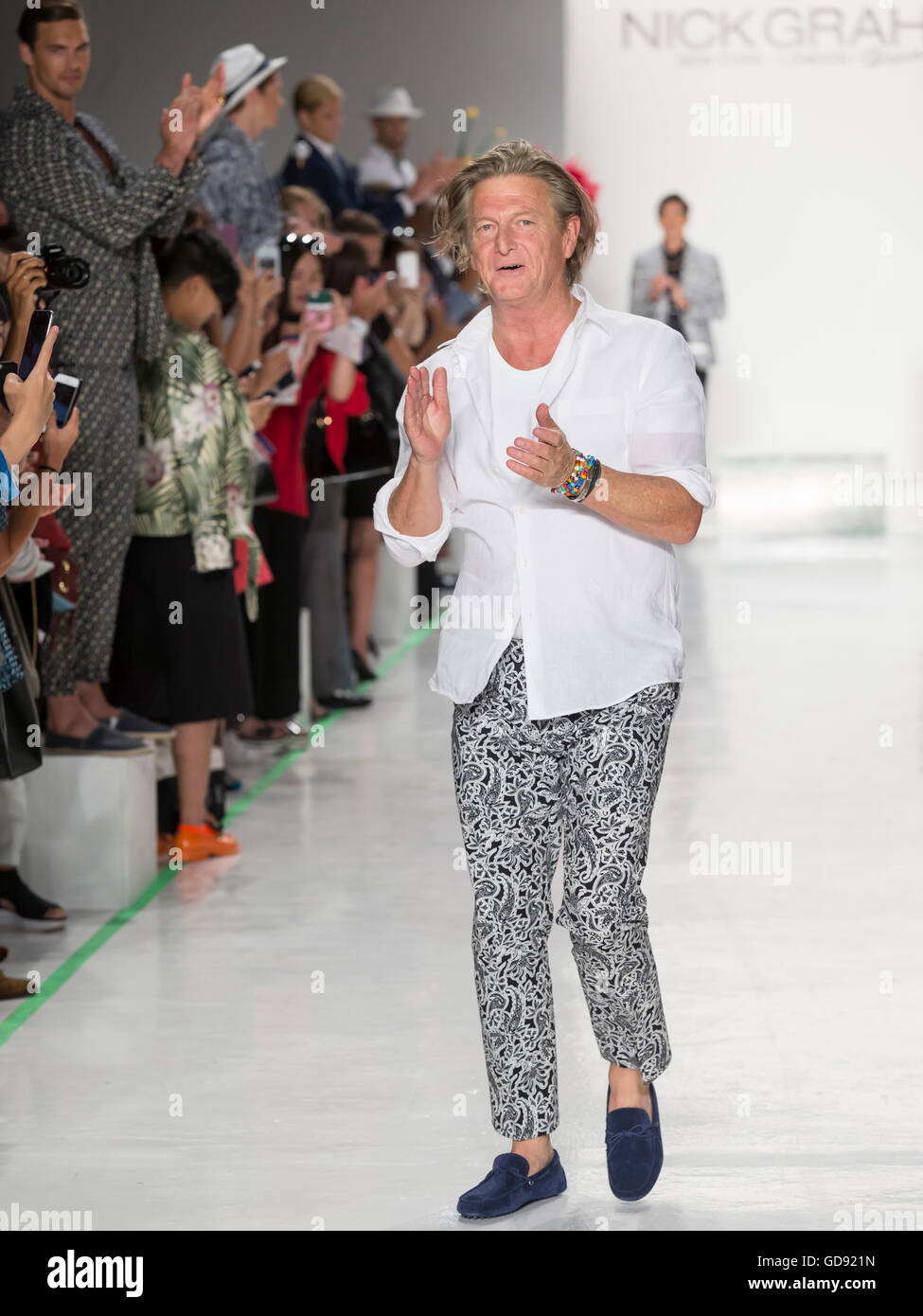 New York, USA. 13th July, 2016. Designer Nick Graham walks the runway ...