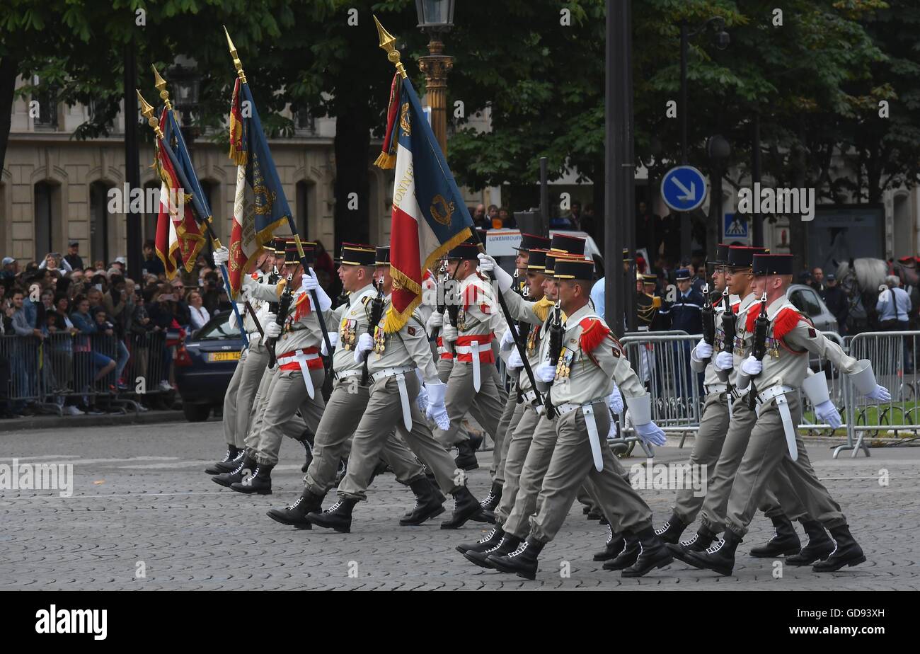 Paris, France. 14th July, 2016. Soldiers of the French Foreign Legion ...