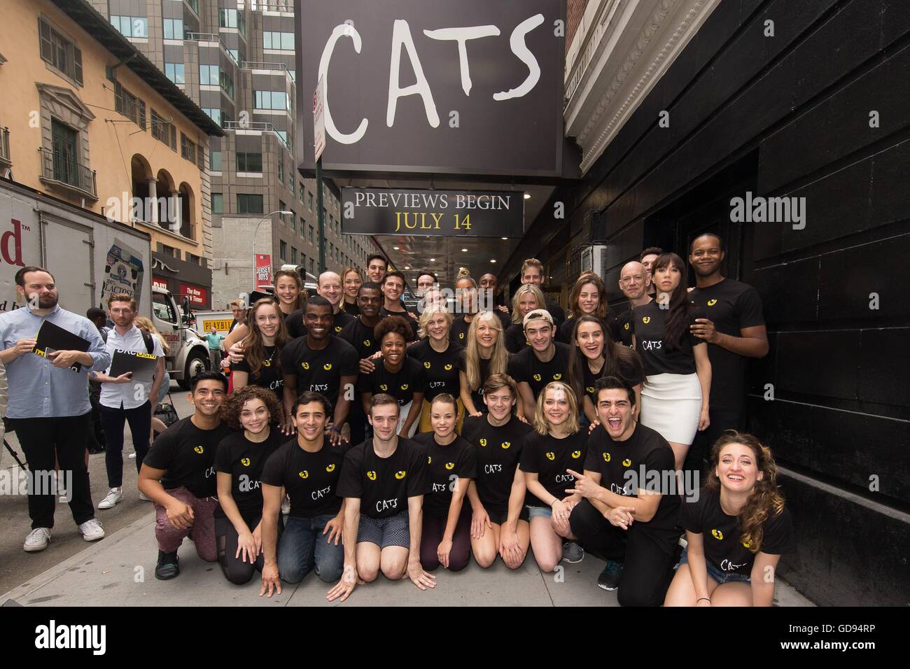 New York, NY, USA. 14th July, 2016. The cast of Cats at a public ...