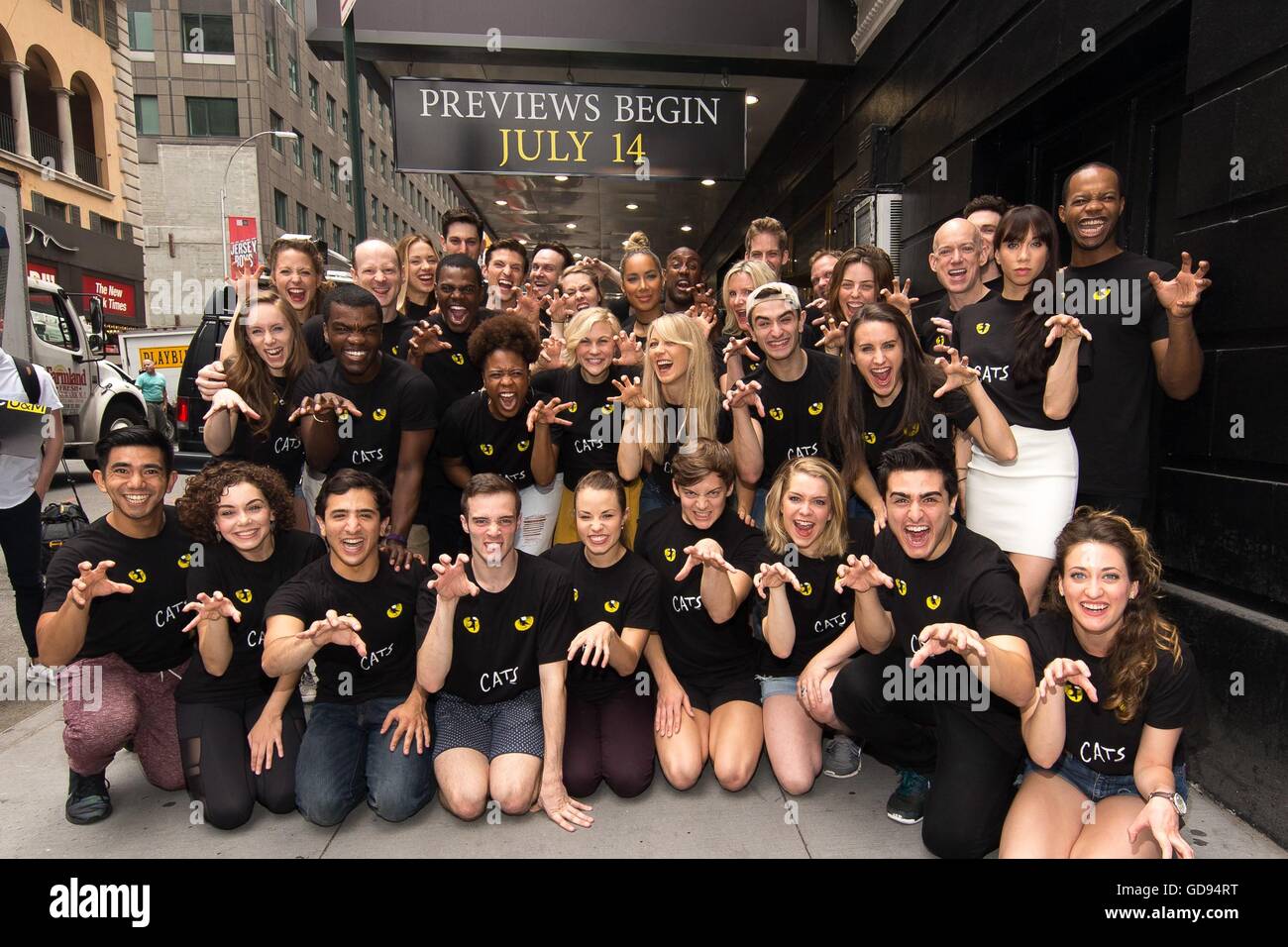 New York, NY, USA. 14th July, 2016. The cast of Cats at a public ...