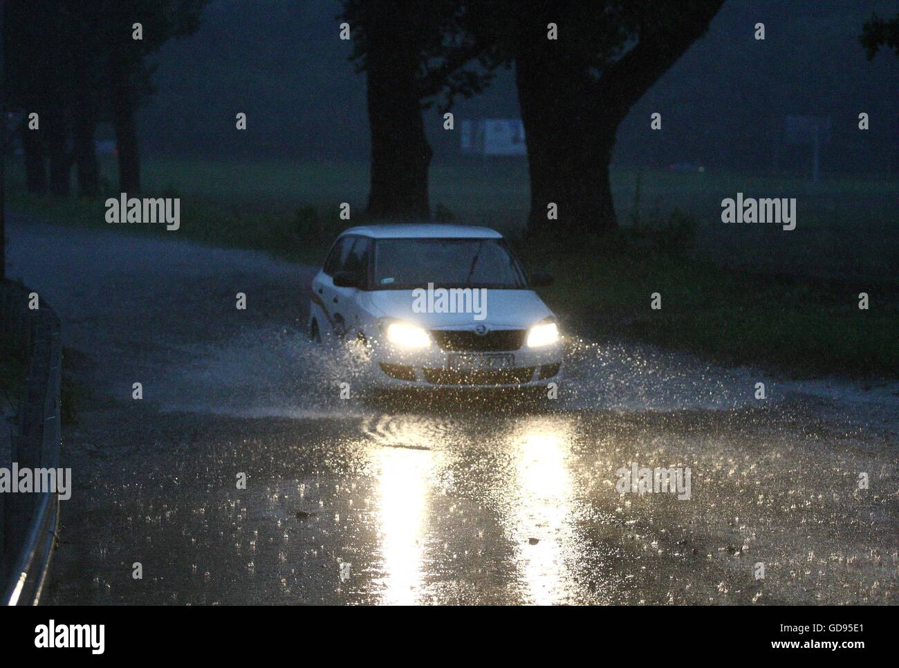 Gdansk, Poland 14th, July 2016 Flooding in Gdansk, northern Poland due ...