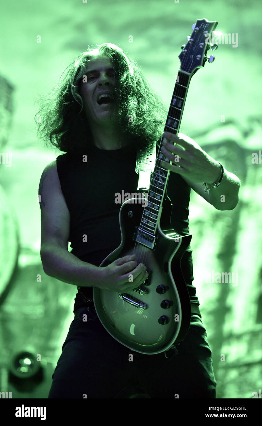 Vizovice, Zlin Region. 14th July, 2016. Guitarist of U.S. band ...