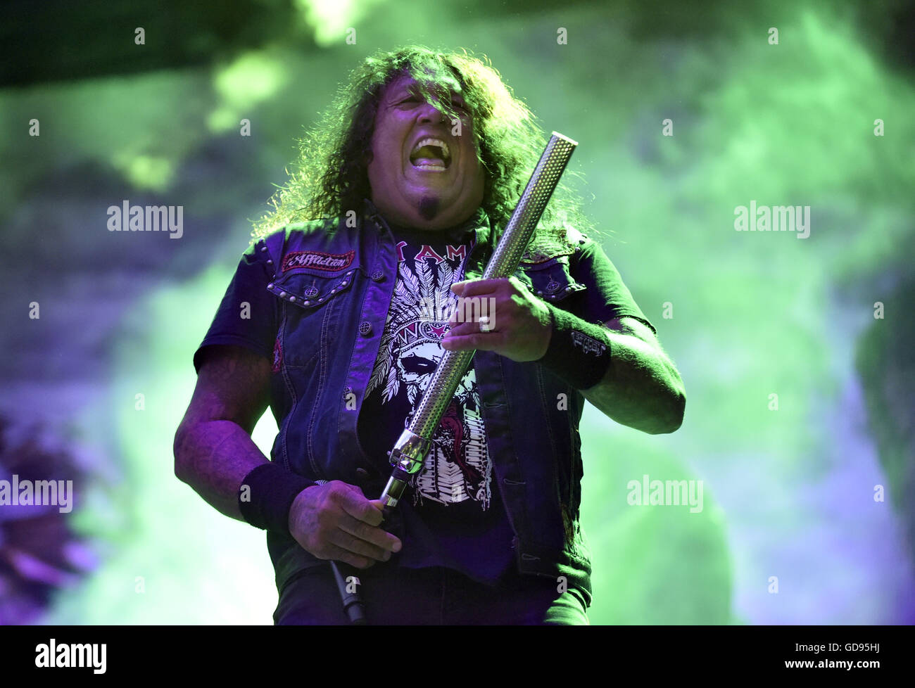 Vizovice, Zlin Region. 14th July, 2016. Singer of U.S. band Testament ...