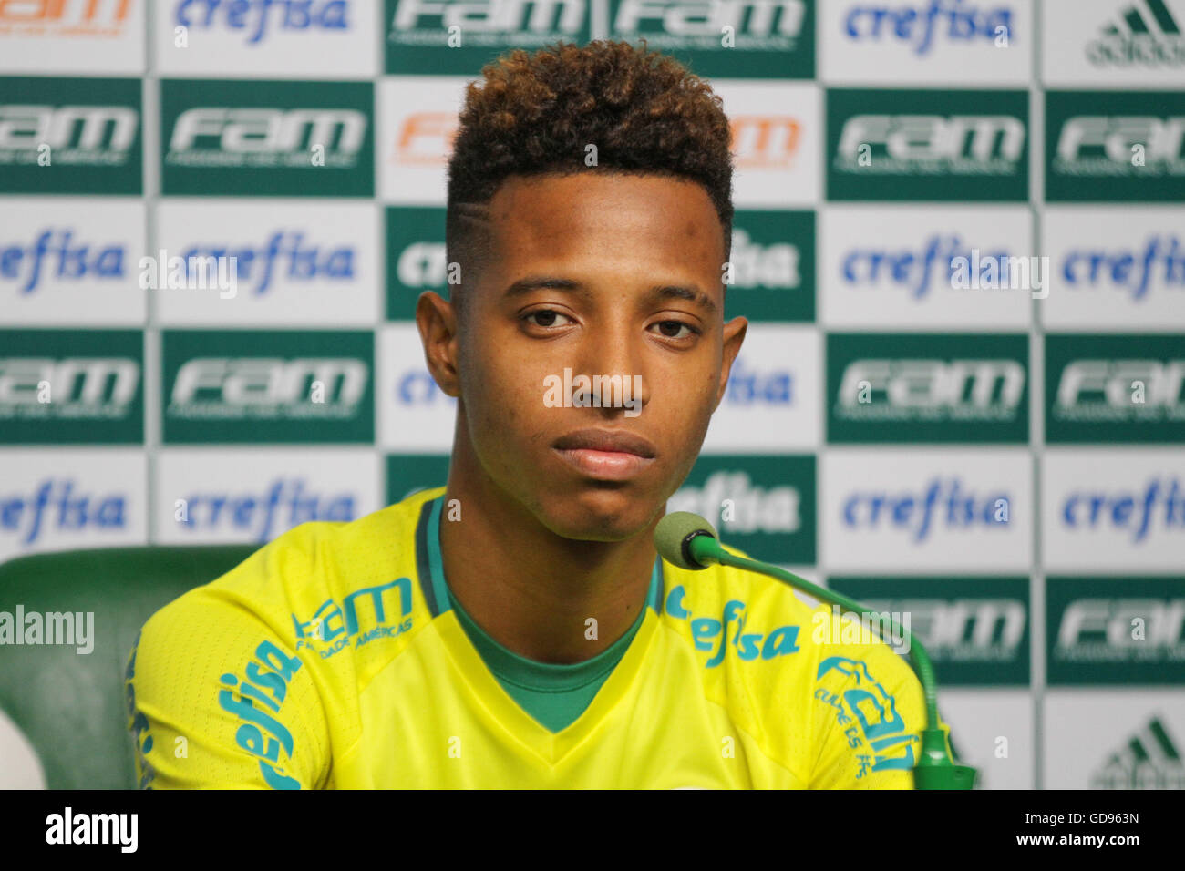 The Tche Tche player of SE Palmeiras during a press conference on Thursday (14) at the Football ...