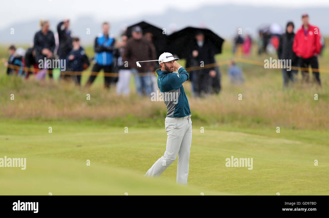 USA's Dustin Johnson during the practice day at Royal Troon Golf Club ...