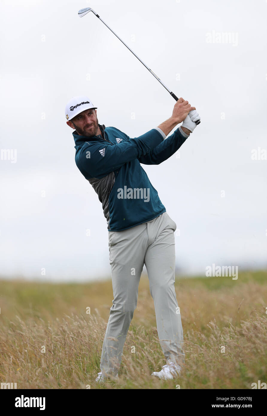 USA's Dustin Johnson during the practice day at Royal Troon Golf Club ...
