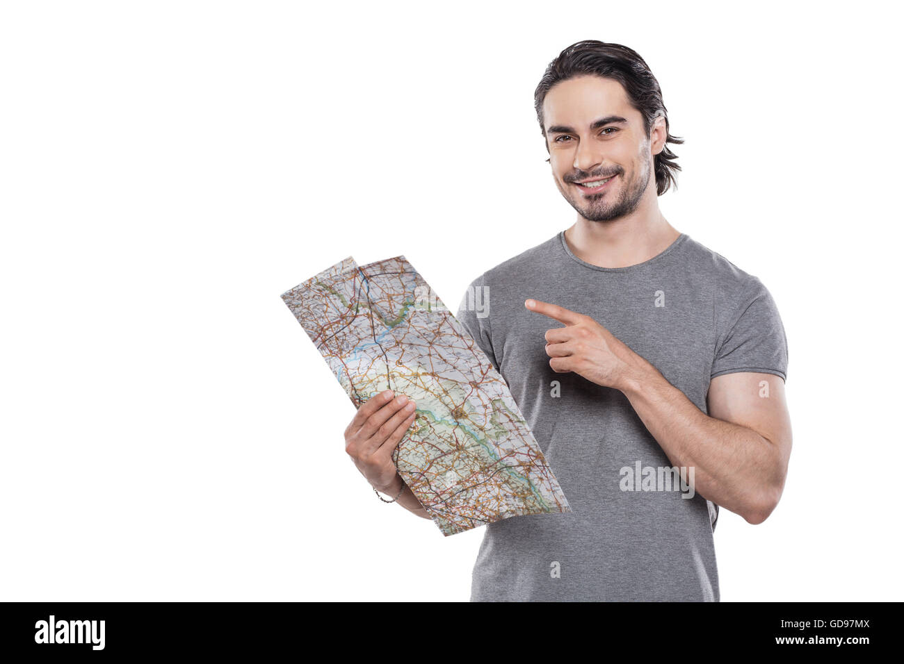 Portrait of stylish handsome young man isolated on white background ...