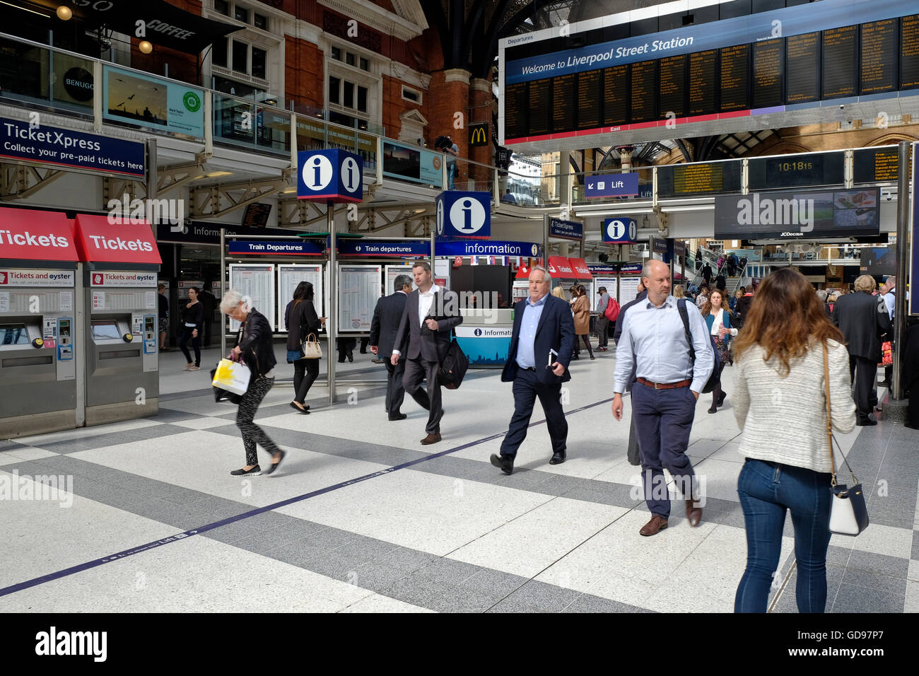 Commuters hurry around Liverpool Street Station also known as London ...