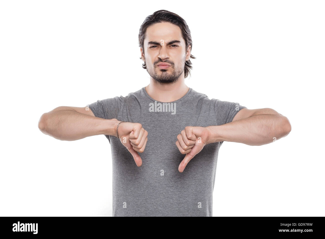 Portrait of stylish handsome young man isolated on white background ...