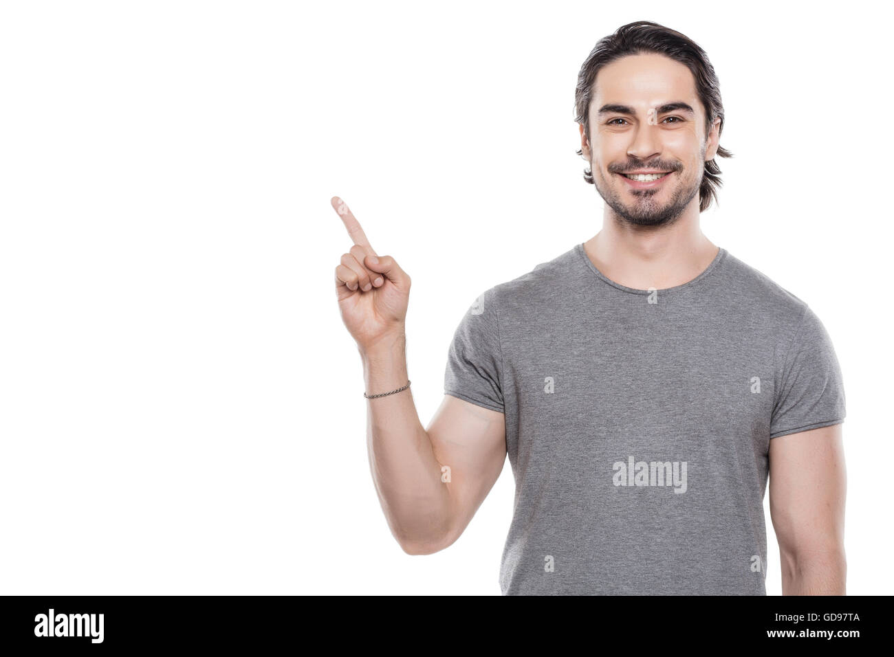 Portrait of stylish handsome young man isolated on white background ...