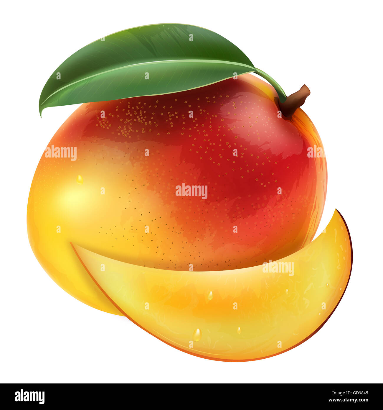 Mango on white background Stock Photo - Alamy