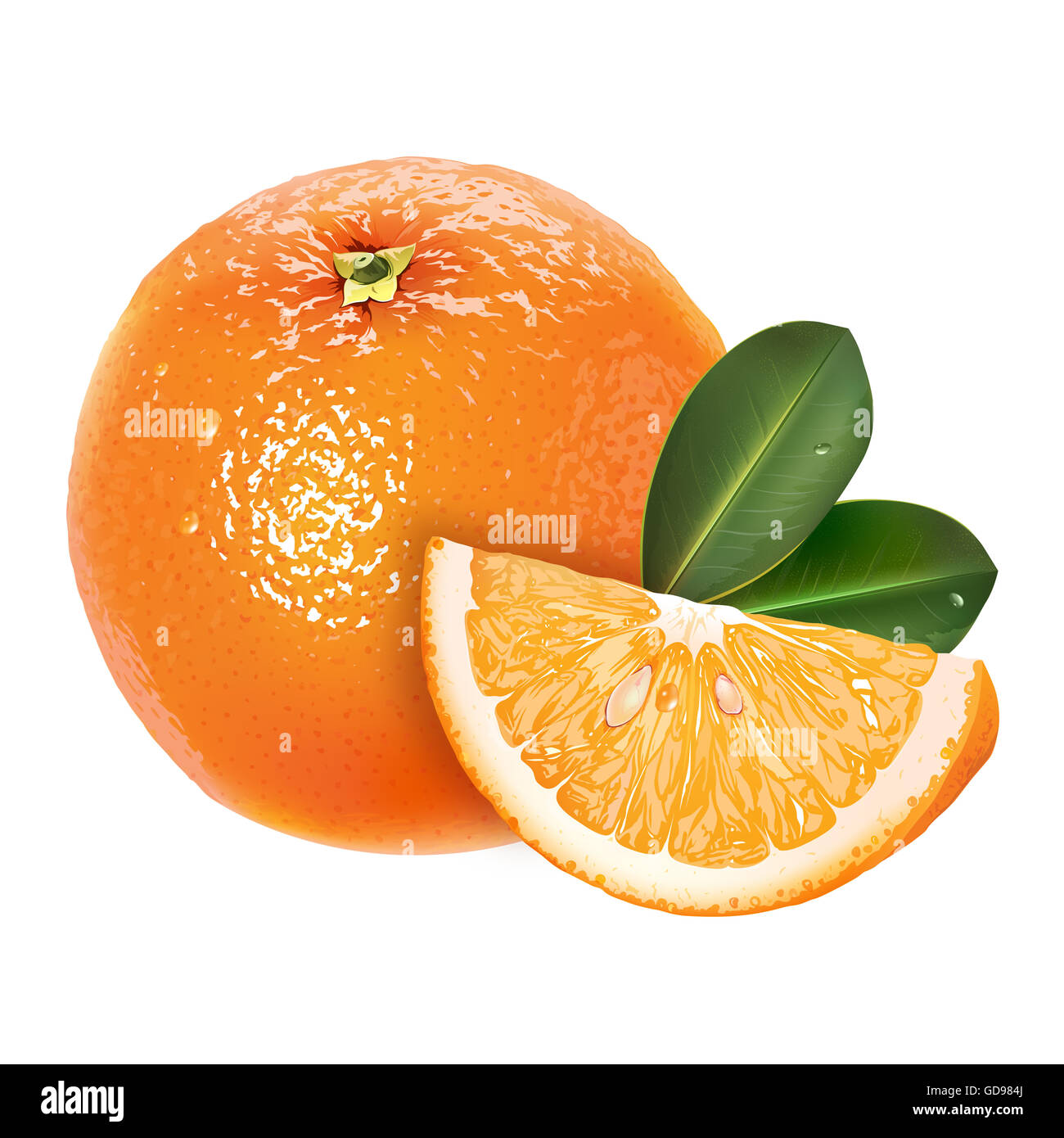 Orange on white background Stock Photo - Alamy