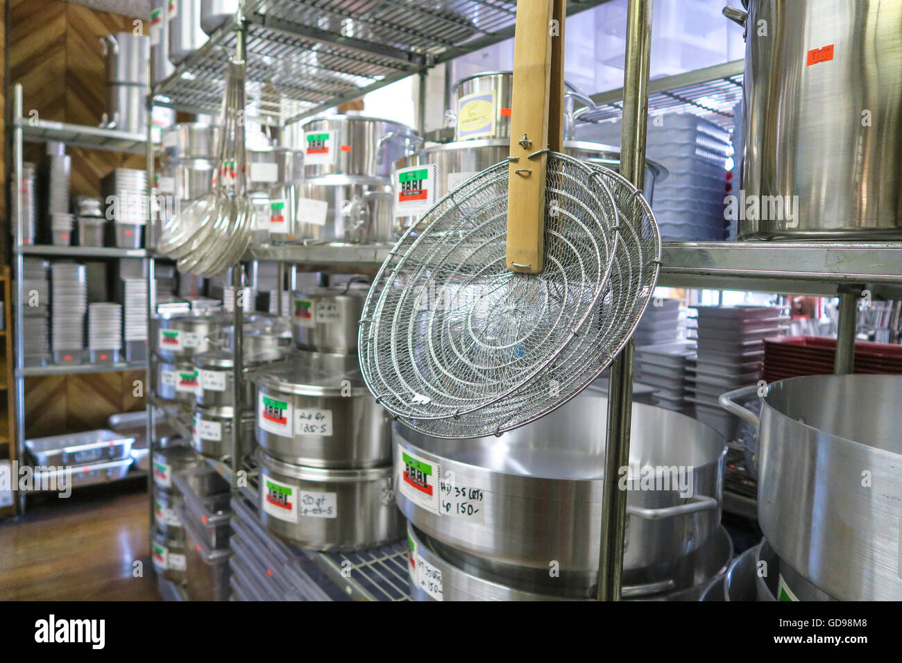 Large Metal Vegetable and Noddle Strainers and Pots, Bari Restaurant ...