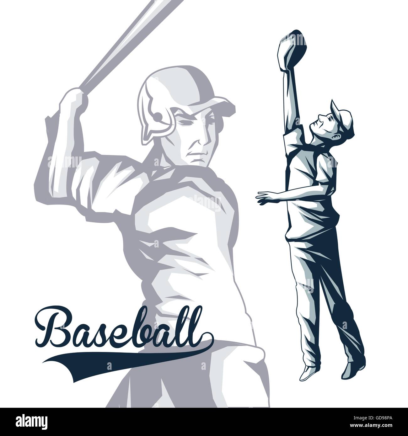 Baseball player. Sport design. Vector graphic Stock Vector Image & Art ...