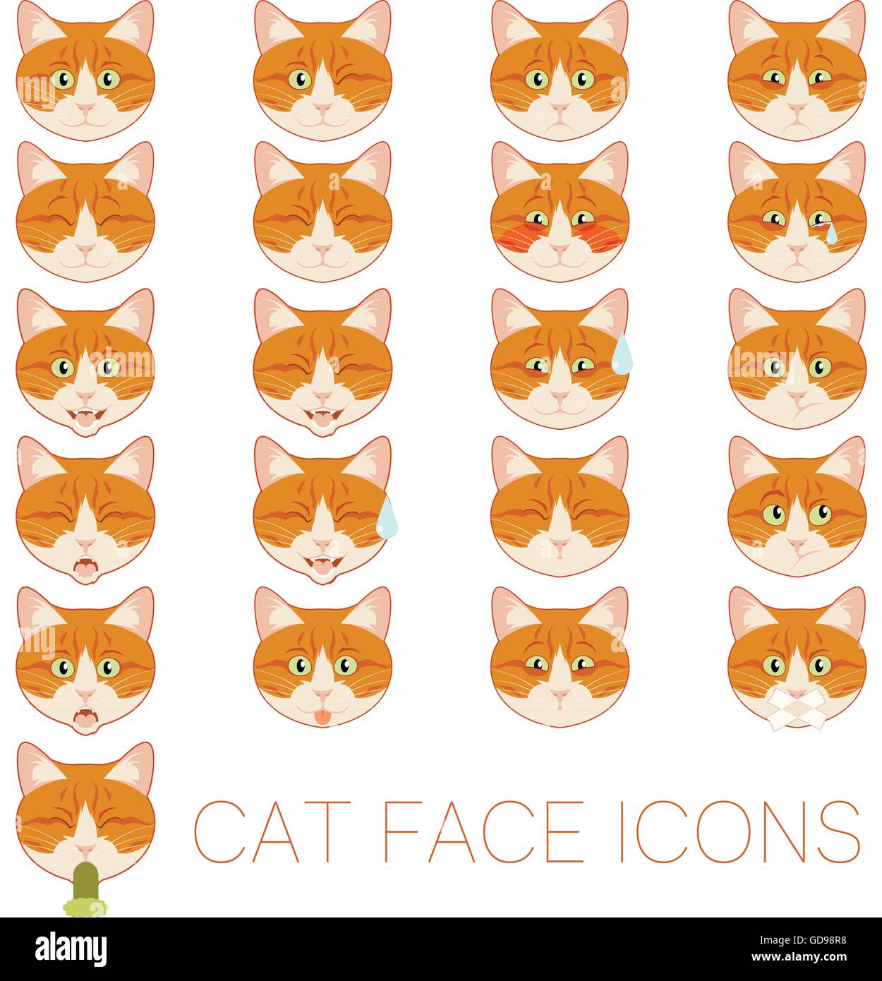 Set of cat faces Stock Vector Image & Art - Alamy