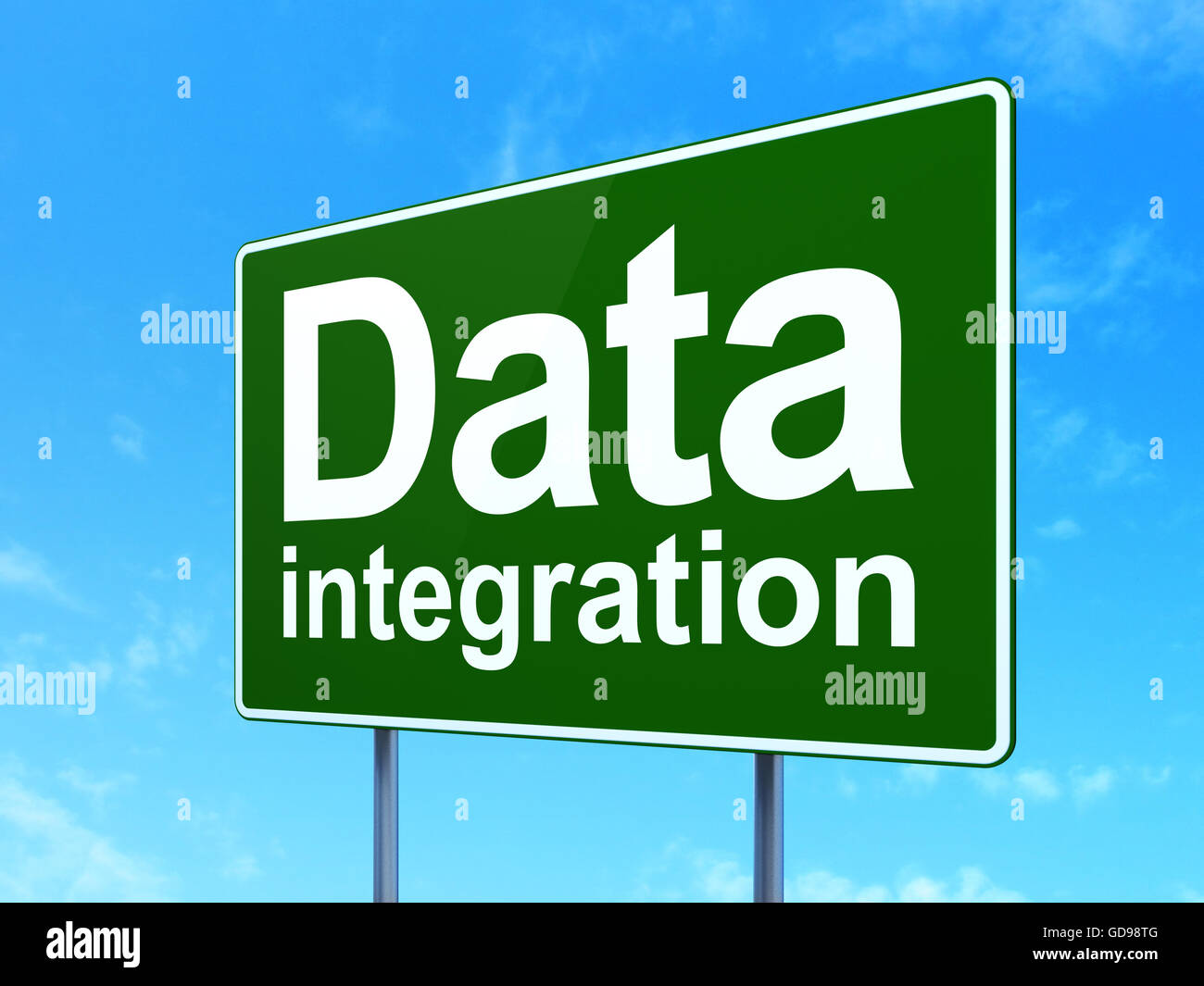 Information concept: Data Integration on road sign background Stock ...