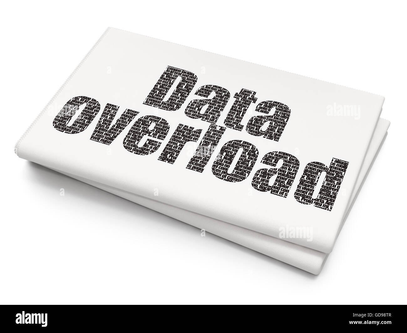 Information concept: Data Overload on Blank Newspaper background Stock ...