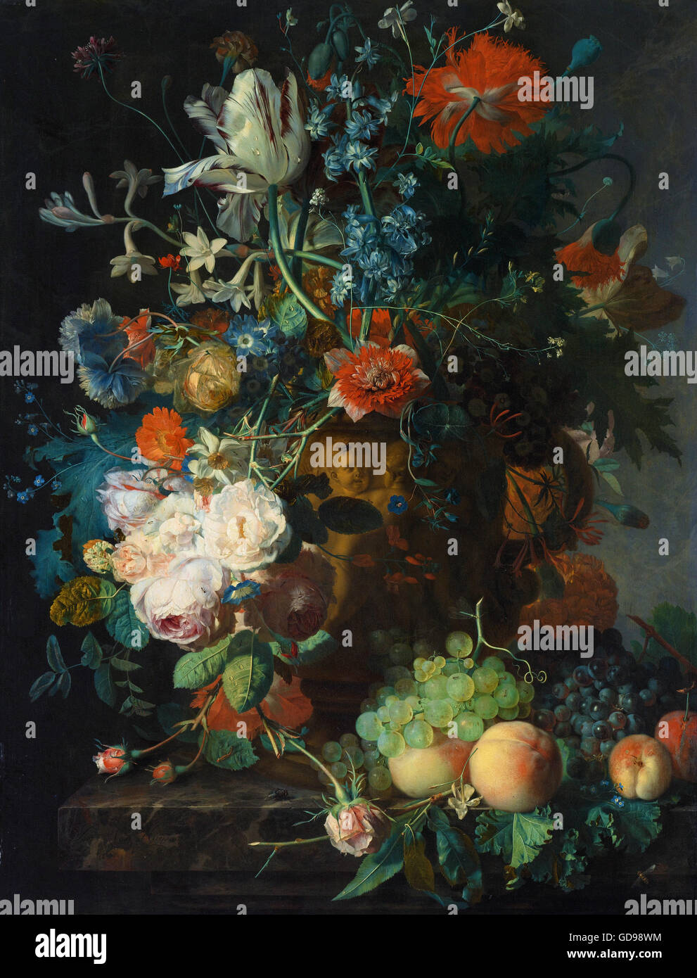 Jan van Huysum - Stilleven met bloemen en vruchten Stock Photo - Alamy