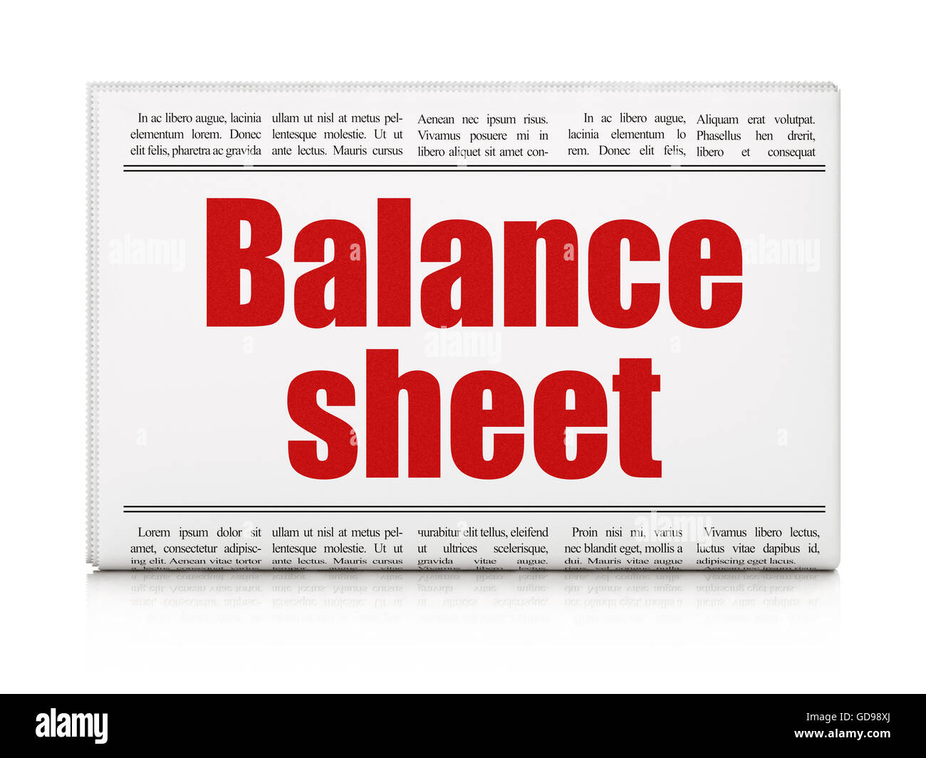 Money concept: newspaper headline Balance Sheet Stock Photo - Alamy