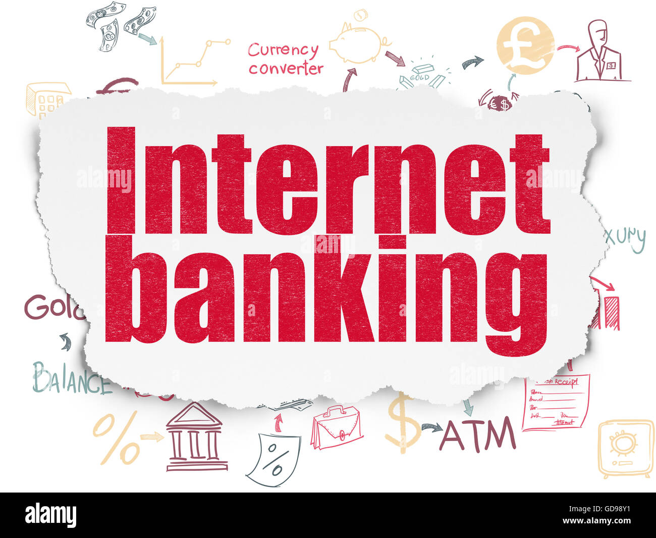 Money concept: Internet Banking on Torn Paper background Stock Photo ...