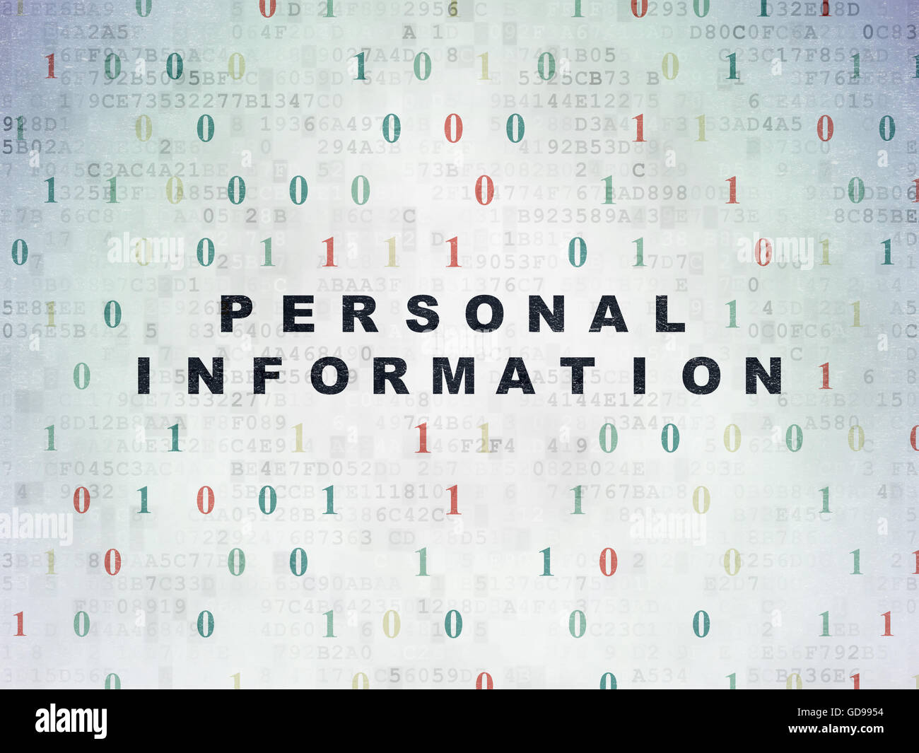 Safety concept: Personal Information on Digital Data Paper background ...