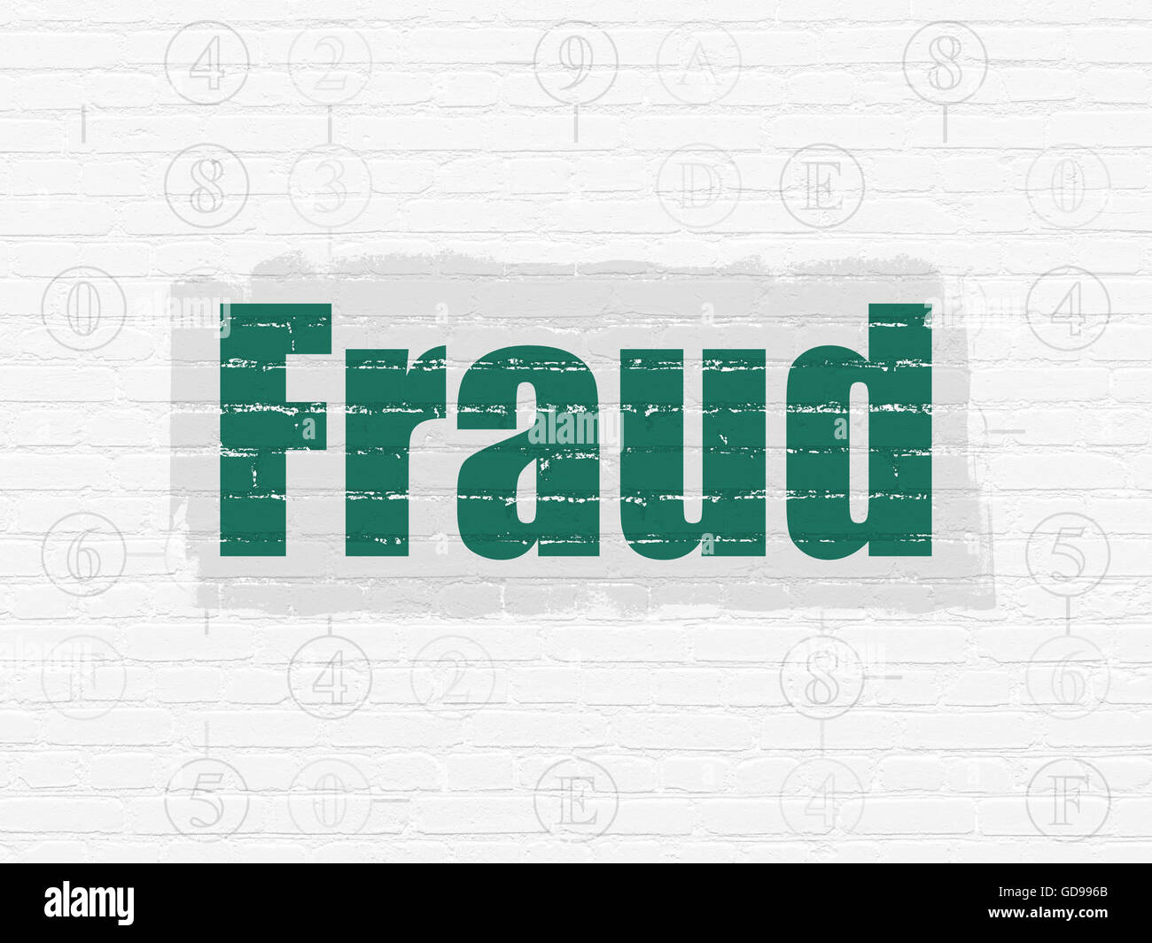Security concept: Fraud on wall background Stock Photo - Alamy