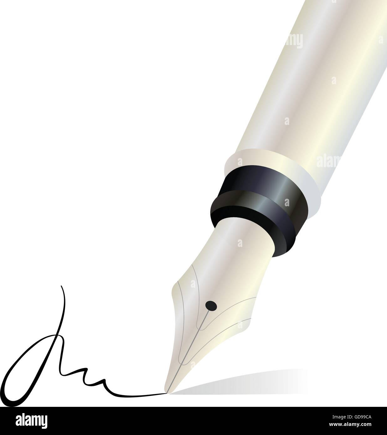 Signing with a fountain pen isolated object Stock Vector Image & Art ...