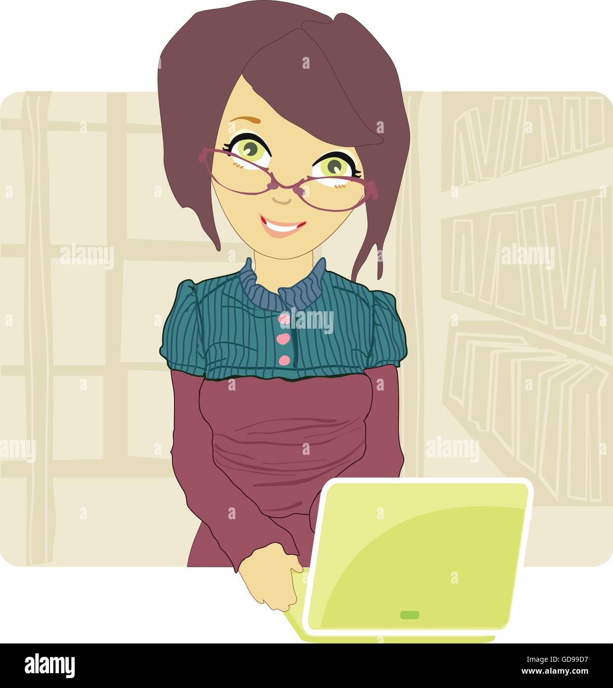 Young professional business woman using her laptop at an office Stock ...