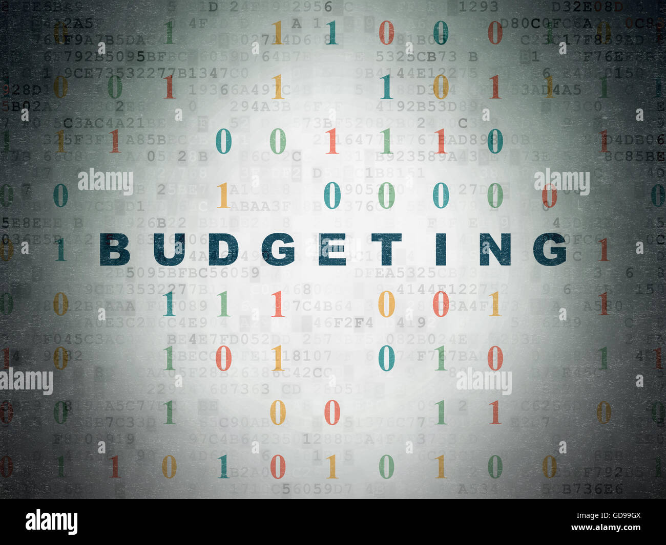 Finance concept: Budgeting on Digital Data Paper background Stock Photo ...