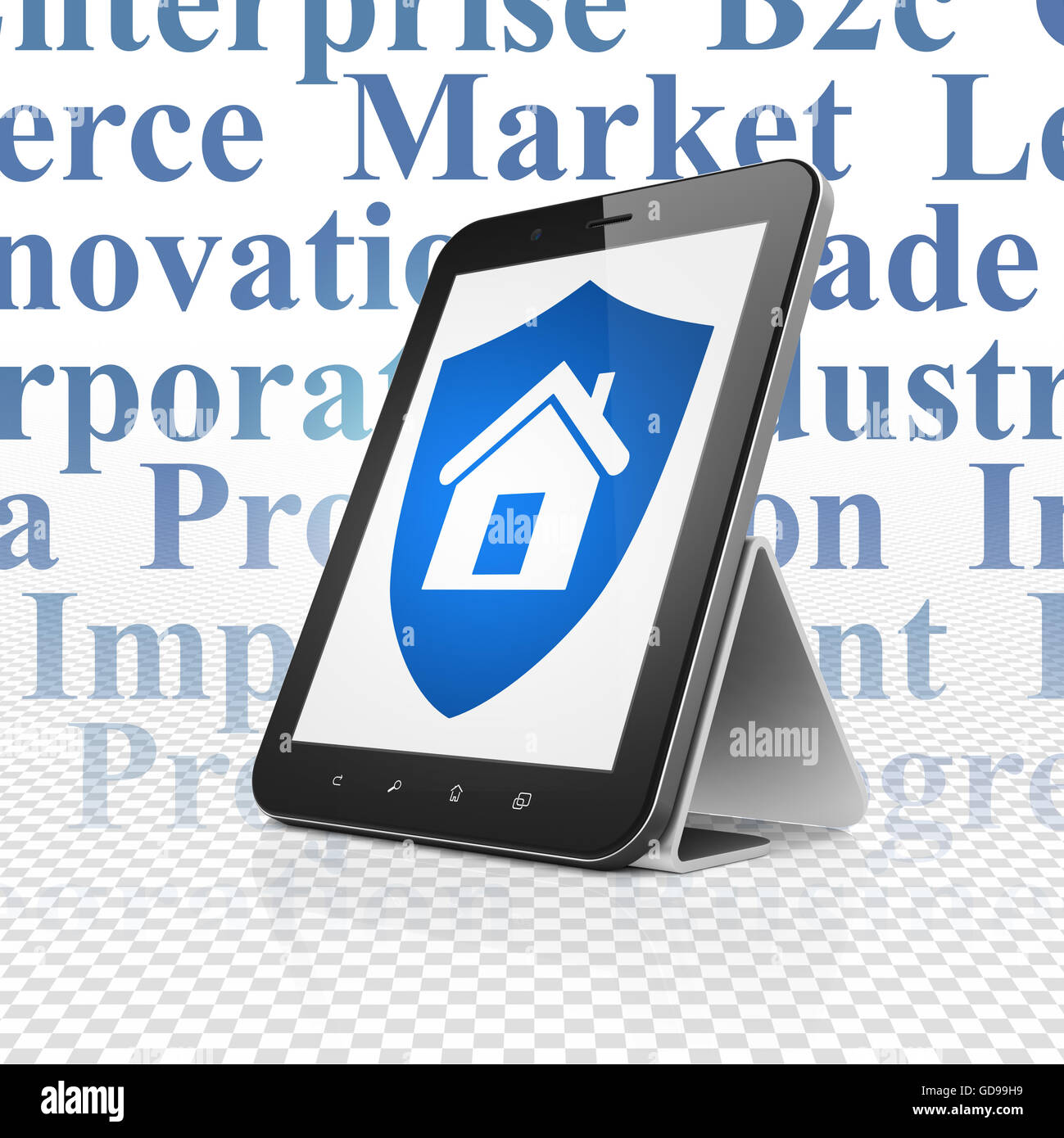 Business concept: Tablet Computer with Shield on display Stock Photo ...