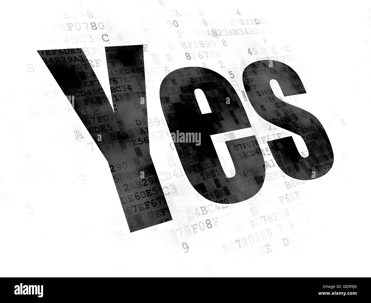 Business concept: Yes on Digital background Stock Photo - Alamy
