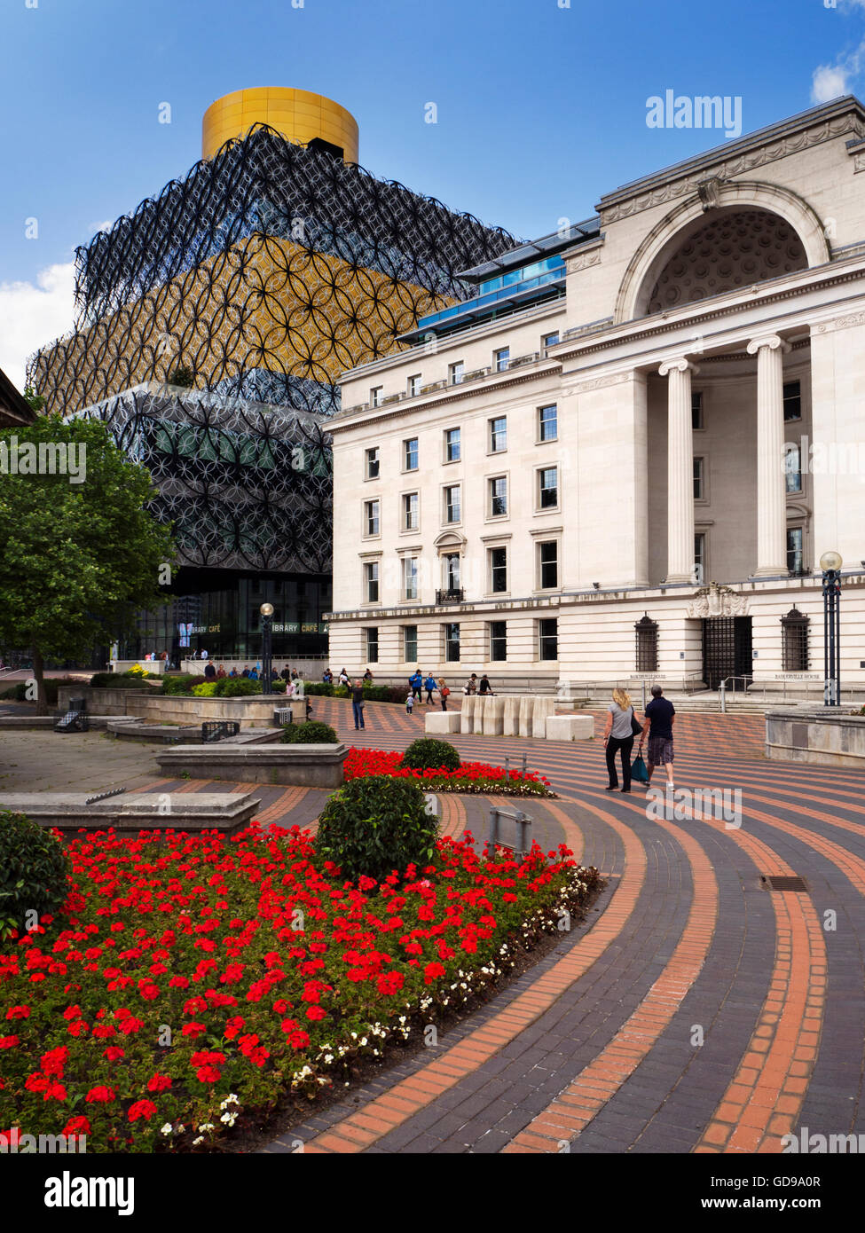Baskerville House and Library of Birmingham in Centenary Square Birmingham West Midlands England ...