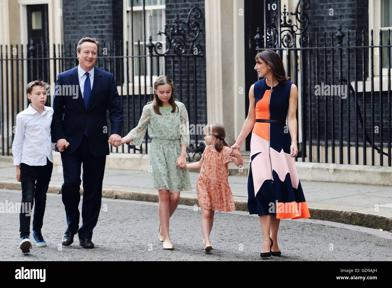 David Cameron leaves 10 Downing Street in London, with wife Samantha ...