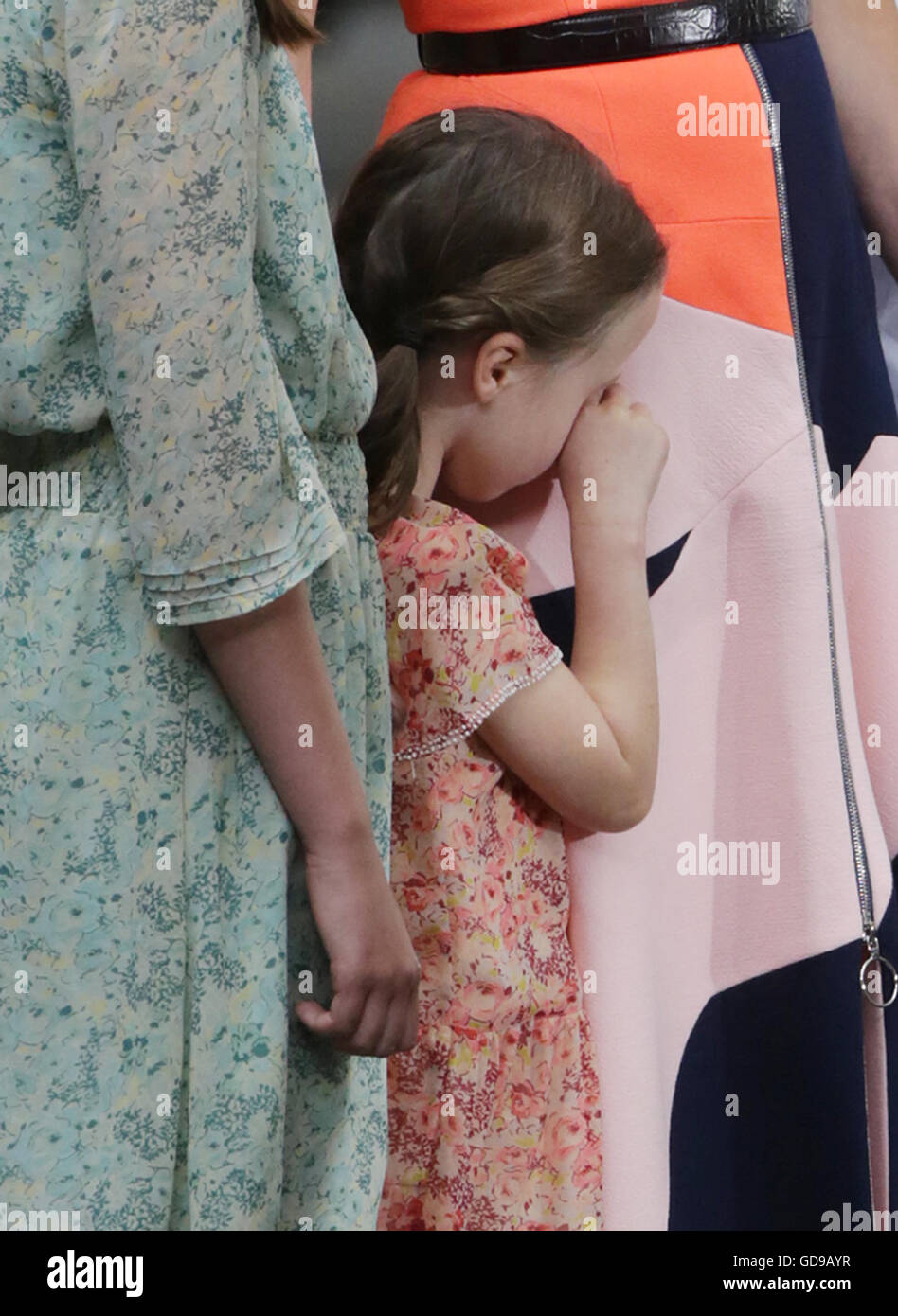 Florence Cameron as her father, David Cameron makes a speech outside 10 ...