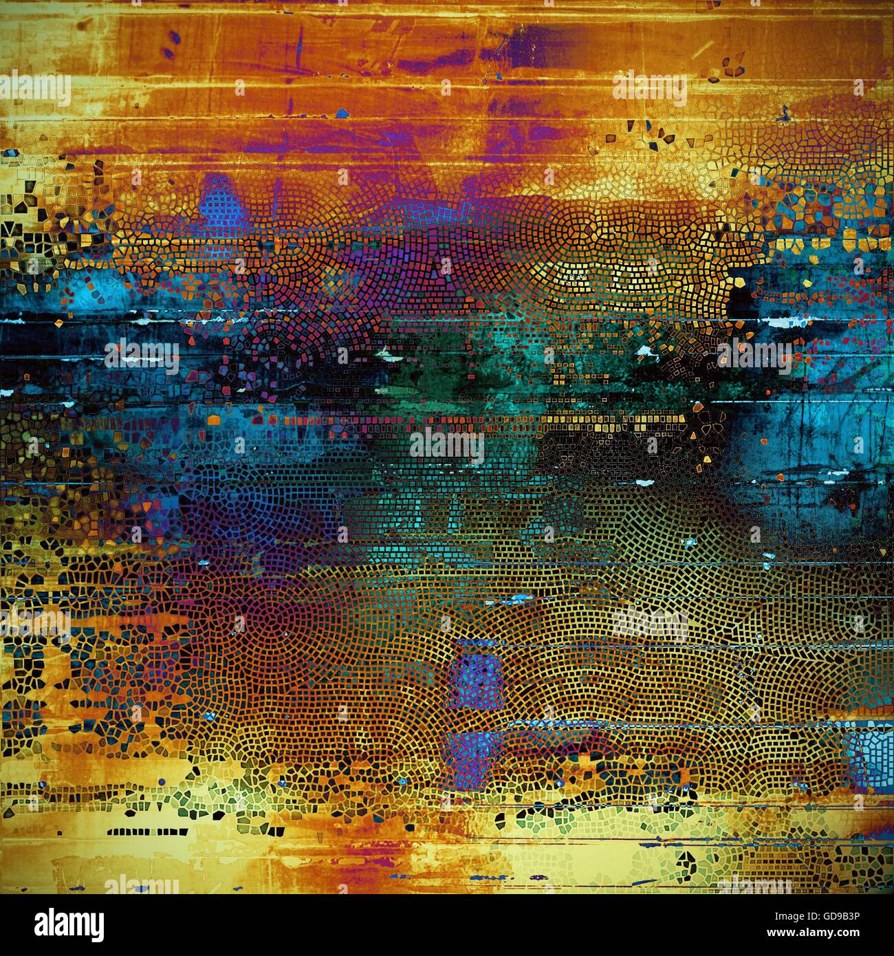 Old school frame or background with grungy textured elements and ...